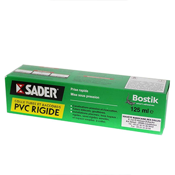 Colle PVC Rigide 125 ml Sader – 20 DH